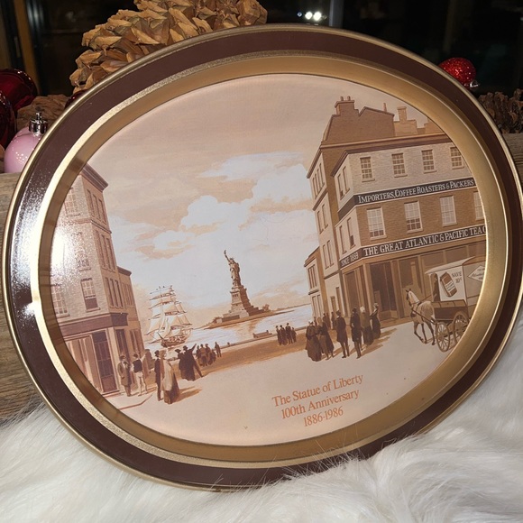 Accents | Statue Of Liberty Metal Tray 10th Anniversary | Poshmark